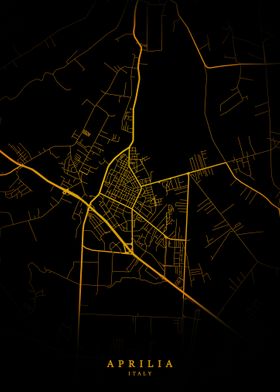 'Aprilia City Map Gold' Poster by Trulaf Design | Displate