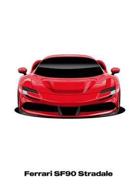 'Ferrari SF90' Poster by Conceptual Photography | Displate