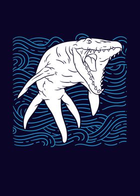 'Mosasaurus Dinosaur' Poster by MzumO | Displate