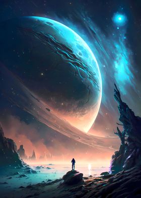 'Dark Scar Planet Landscape' Poster by Luong Phat | Displate