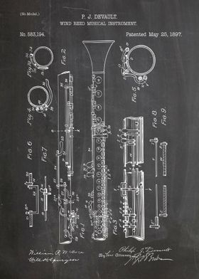 'Clarinet patent 1897' Poster by Designersen | Displate