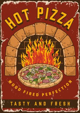 'Typical Italian Hot Pizza' Poster by dkDesign | Displate
