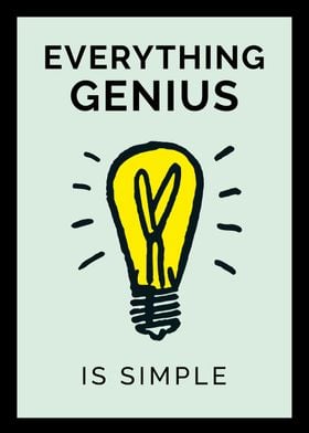'Genius is simple' Poster by Monopoly | Displate