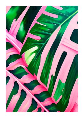 'Pink and Green Floral Art' Poster by HyggeStudio | Displate