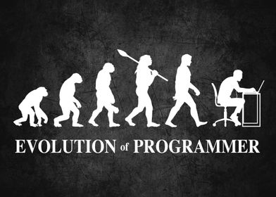 'Evolution of Programmer' Poster by Simon Darren | Displate