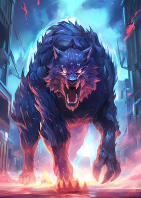'Giant Blue Wolf' Poster by Luong Phat | Displate