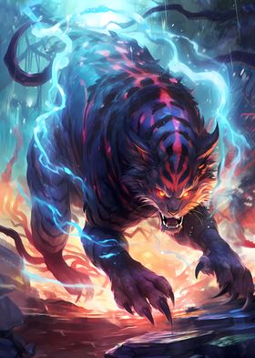 'Powerful Lightning Tiger' Poster by Luong Phat | Displate
