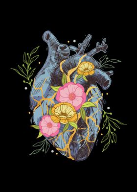 'Kintsugi Heart' Poster by Merch Sloth | Displate