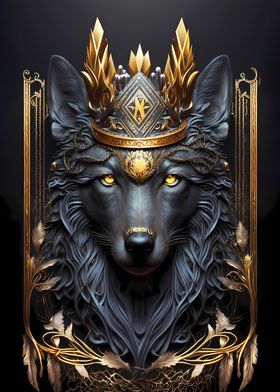 'Royal Crown Wolf Art Deco' Poster by Luong Phat | Displate