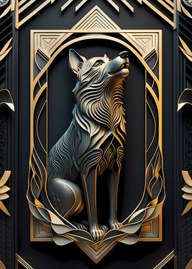 'Royal Wolf Art Deco' Poster by Luong Phat | Displate