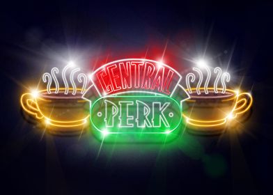 'Central Perk Neon' Poster by Friends | Displate