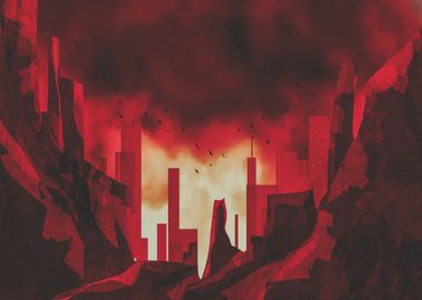 'Cityscape apocalypse' Poster, picture, metal print, paint by Evgenuy ...