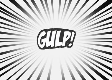 'Comics cartoon action gulp' Poster, picture, metal print, paint by ...