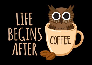 'Owl Coffee Caffeine' Poster, picture, metal print, paint by ...