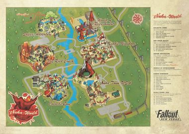 'Nuka World Map' Poster, picture, metal print, paint by Fallout | Displate