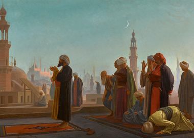 'Muslim Prayer in Cairo' Poster, picture, metal print, paint by Tomi ...
