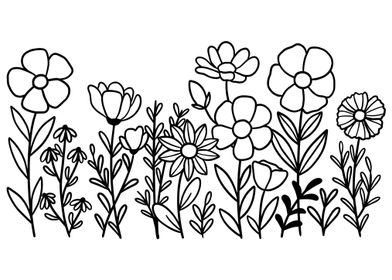 Garden Rows Clipart Black And White
