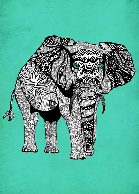 '"Tribal Elephant of Namibia II"' Poster by Pom Graphic Design | Displate