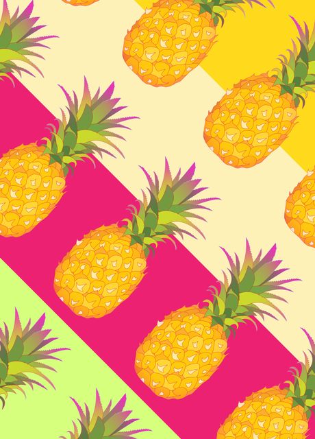 'Tropical Pineapples' Poster by Orna Artzi | Displate