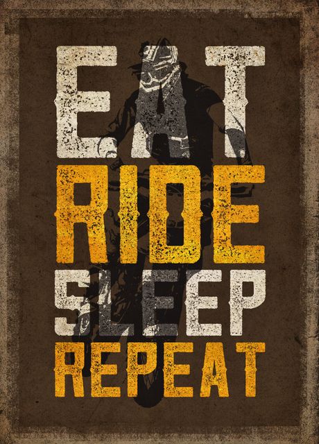 ''Eat Ride Sleep Repeat'' Poster by Mihaly Toth | Displate