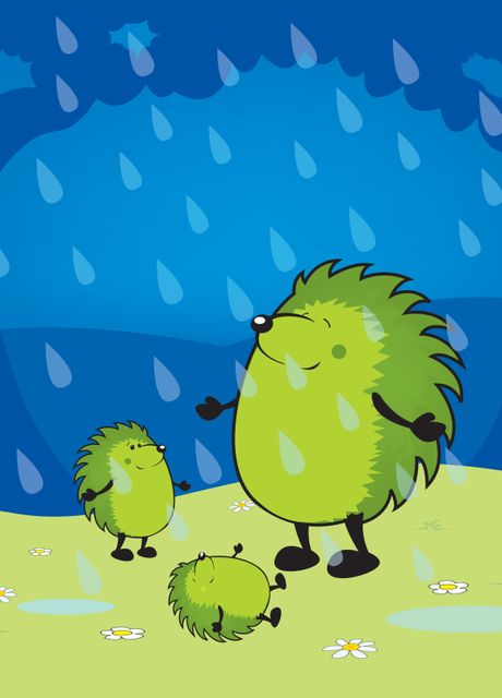 'Happy when it rains' Poster by mangulica illustrations | Displate