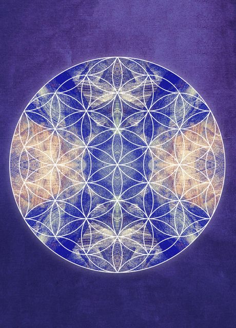 'flower of life blue' Poster by Filippo B | Displate