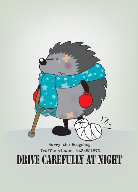 'Drive carefully at night!' Poster by mangulica illustrations | Displate
