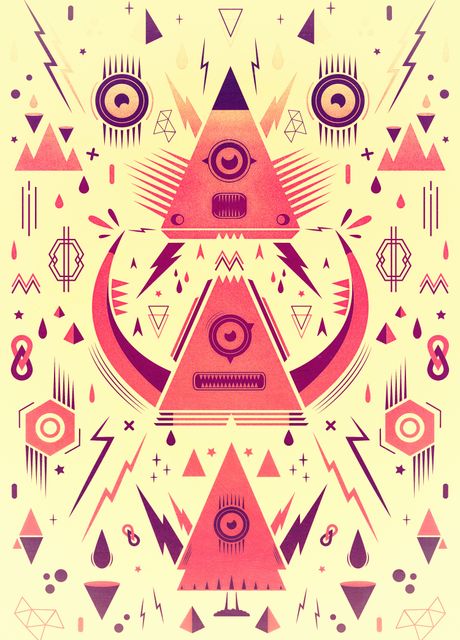 'Triangle Alien Transformer Attack' Poster by Philipp Rietz | Displate