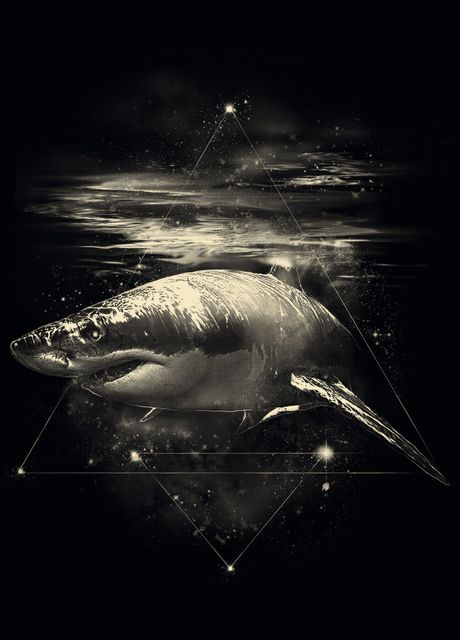 'Shark in Space' Poster by Lou Patrick Mackay | Displate