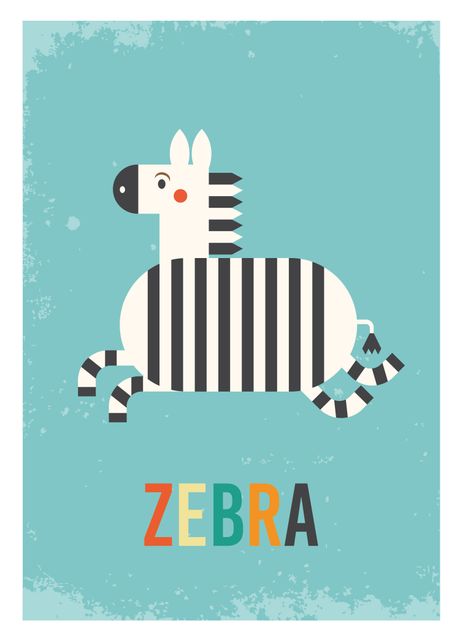 'Retro Zebra' Poster by Petit Griffin | Displate