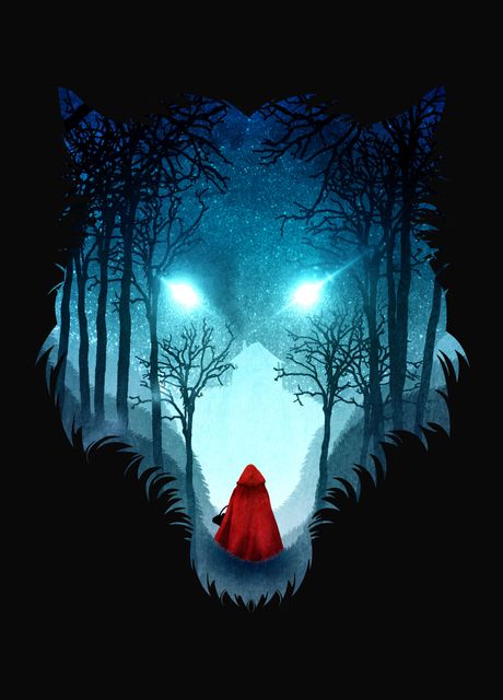 'Big Bad Wolf (dark version)' Poster, picture, metal print, paint by ...