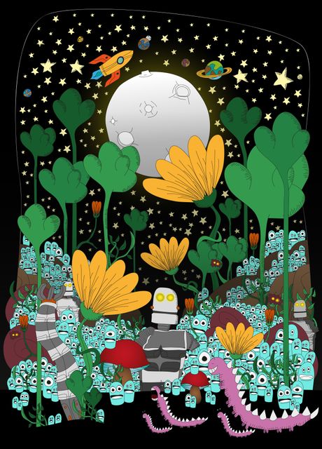 'Night monsters forest' Poster by Noel delMar | Displate