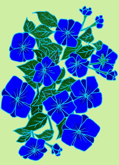 'Blue Violets #5' Poster by Rockett Graphics | Displate