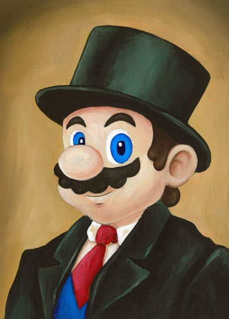 'Dapper Mario' Poster, picture, metal print, paint by Katie Clark ...
