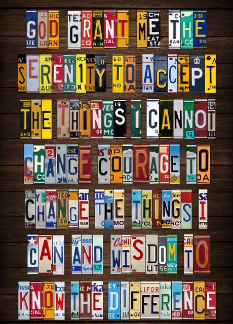 'Serenity Prayer License Plate Art' Poster by Design Turnpike | Displate