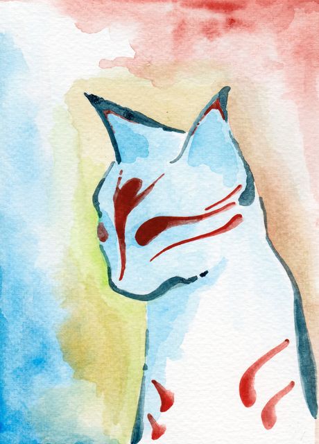 'Kabuki Cat' Poster by Det Tidkun | Displate