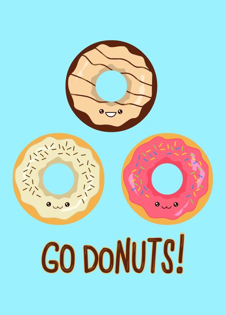 'Go doNUTS!' Poster by Ana Villanueva | Displate