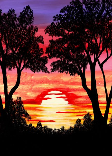 'This sunset painting titled 'Nature's Gift' was created ... ' Poster ...