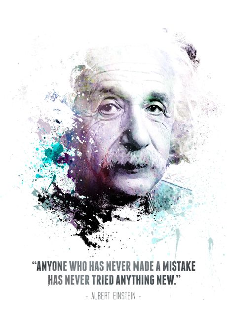 'Albert Einstein and his quote.' Poster by Swav Cembrzynski | Displate