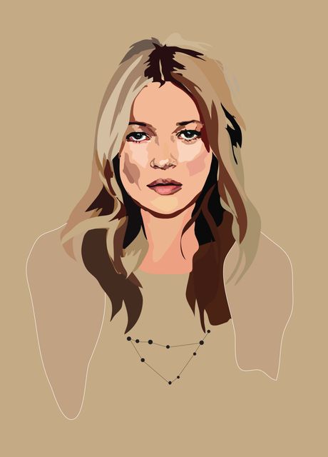 'Kate Moss' Poster, picture, metal print, paint by Anna McKay | Displate
