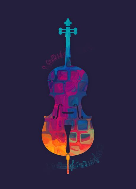 'Cello Color' Poster by Leandro Jorge | Displate
