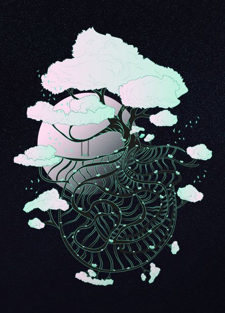 'Celestial Tree' Poster by Noel delMar | Displate