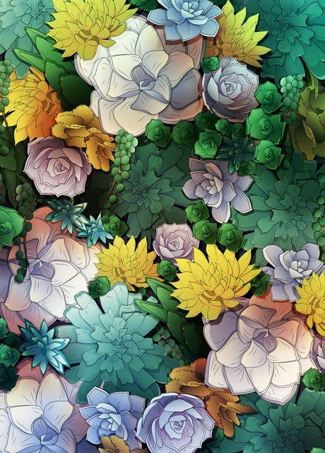 'Succulent World' Poster by Noel delMar | Displate