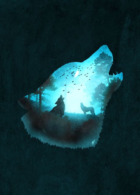 'Blue Wolf' Poster by Diogo Verissimo | Displate