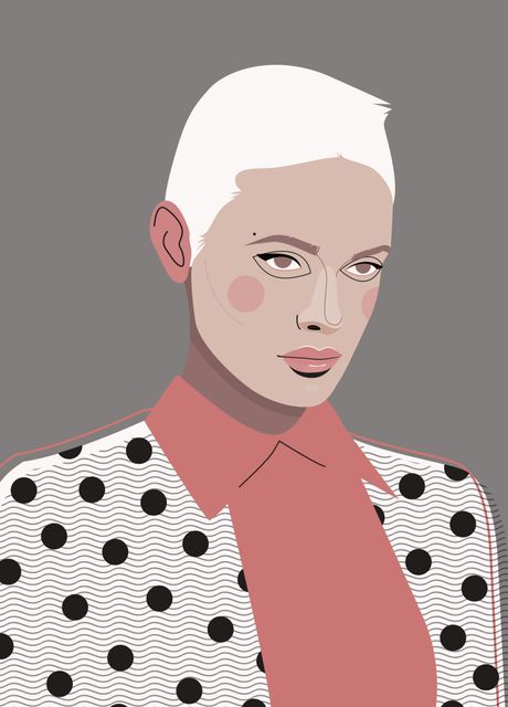 'Flat design presenting women's portraits.' Poster by Anna Kożdoń ...