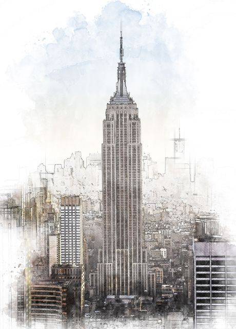 'Empire State Building' Poster by Cornel Vlad | Displate