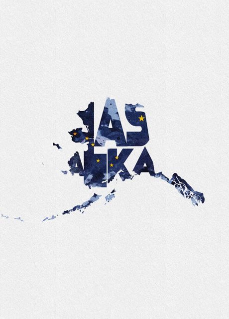 'Alaska Map Flag' Poster by Deniz A. | Displate
