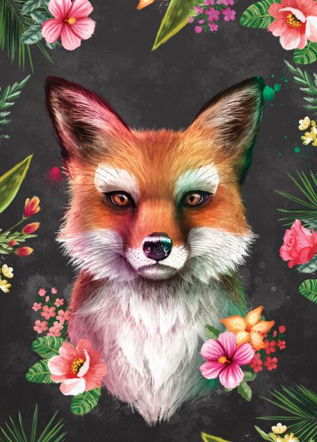 'Fox of Spring' Poster by Ruby Art | Displate