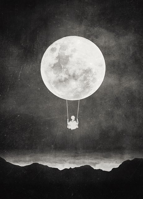 'Moon Swing ' Poster by seam less | Displate