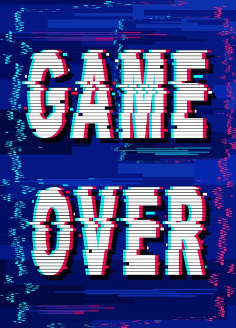 'Game Over Glitch Text Distorted Screen Buzz' Poster by Bluedarkat Lem ...